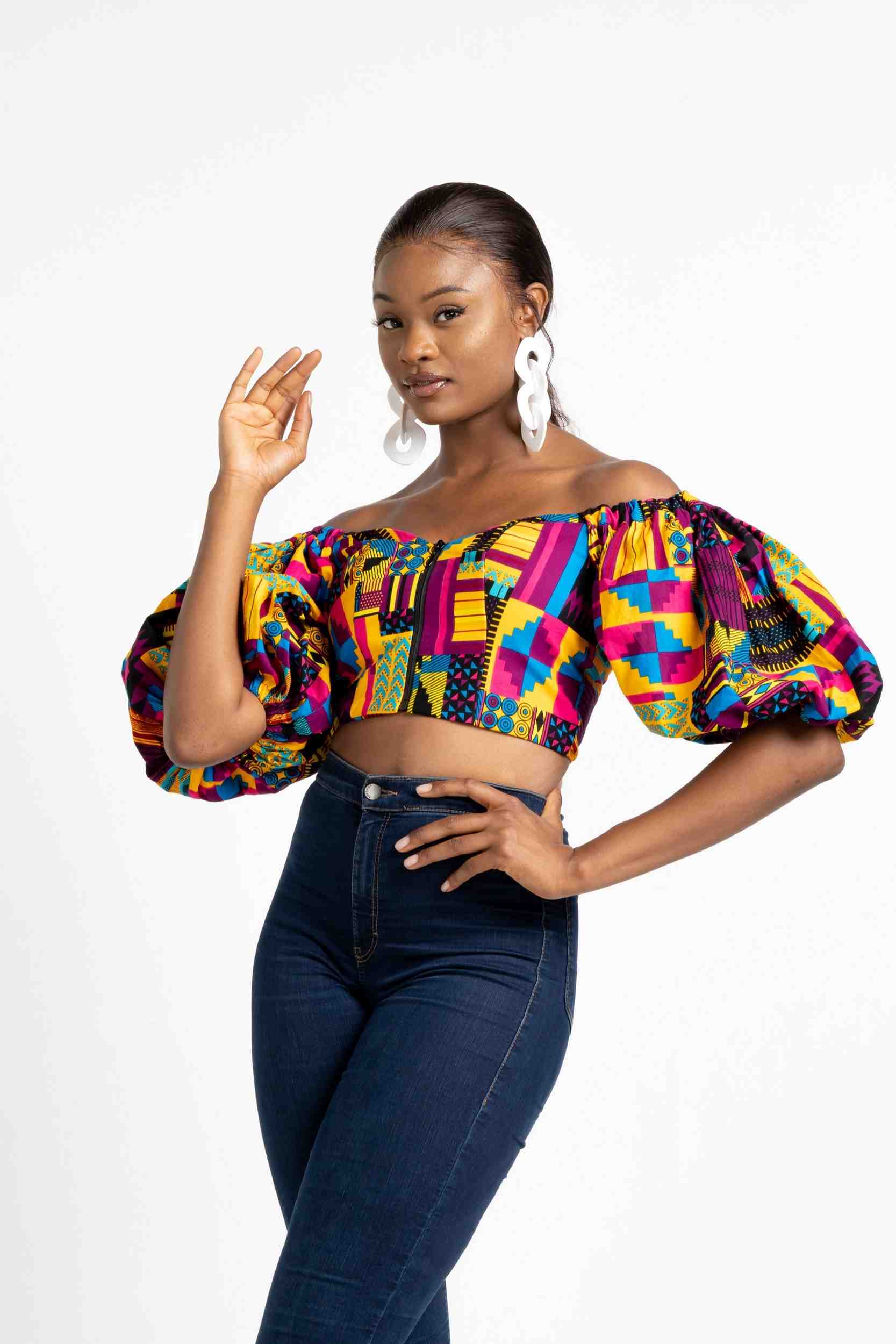 ALISA African Print Crop Top for Women | Kejeo Designs – KEJEO DESIGNS