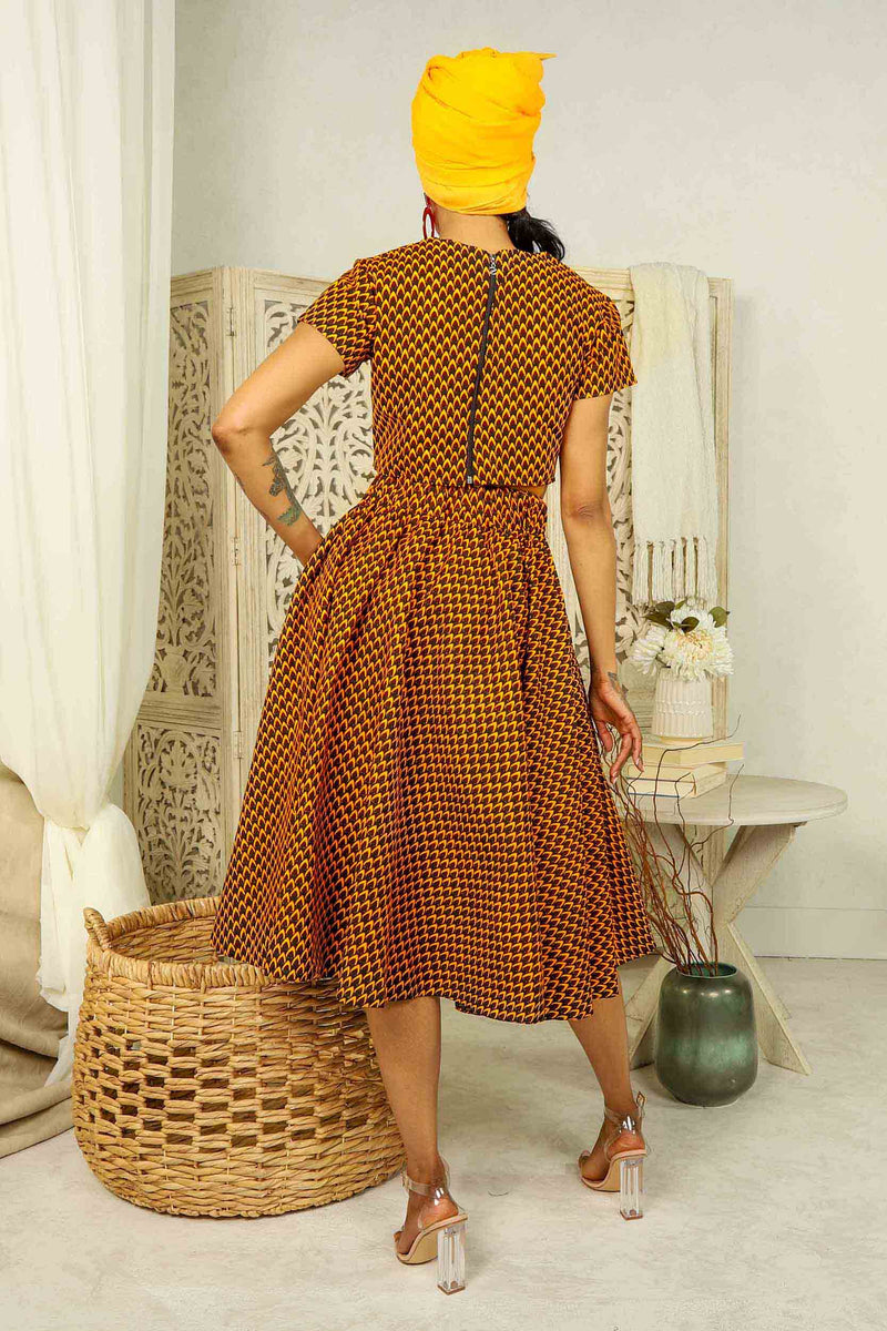 Benita African Print Crop top for women (Brown) | Kejeo Designs – KEJEO ...