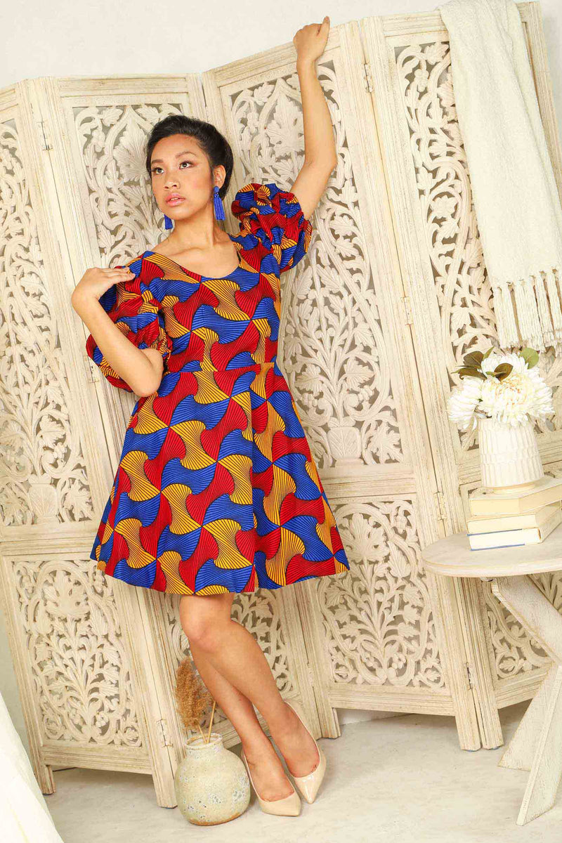 Aicha African Print mini Dress (multicolor) - Kejeo Designs – KEJEO DESIGNS