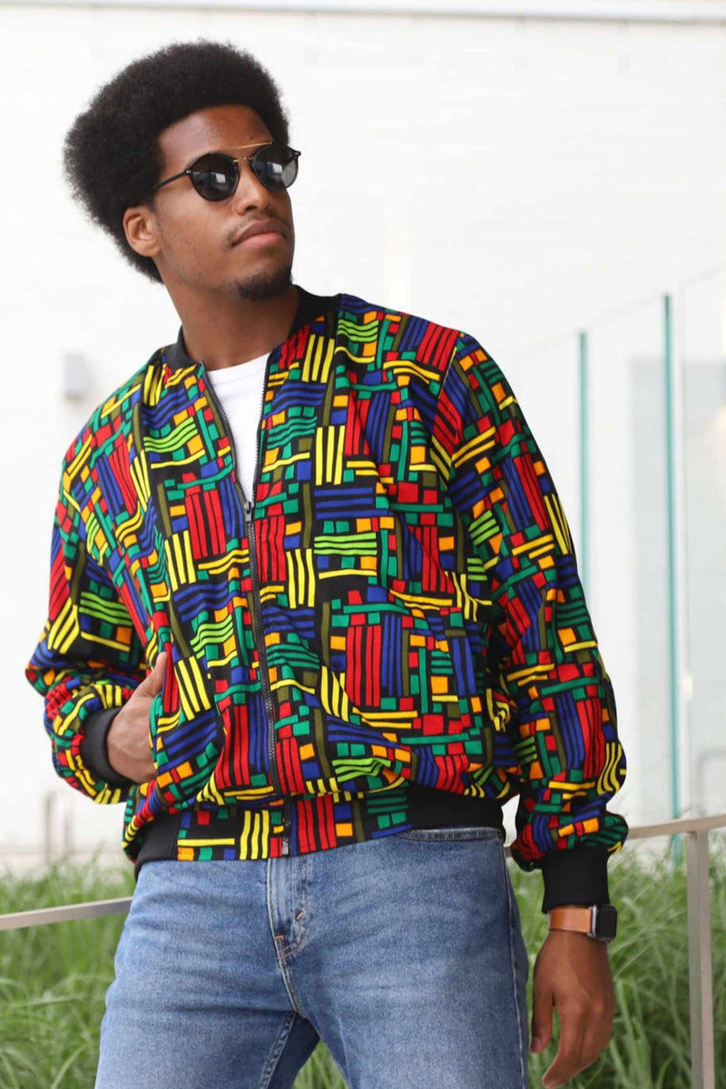 UZI African Print Unisex Jacket - African Clothing - Kejeo Designs ...